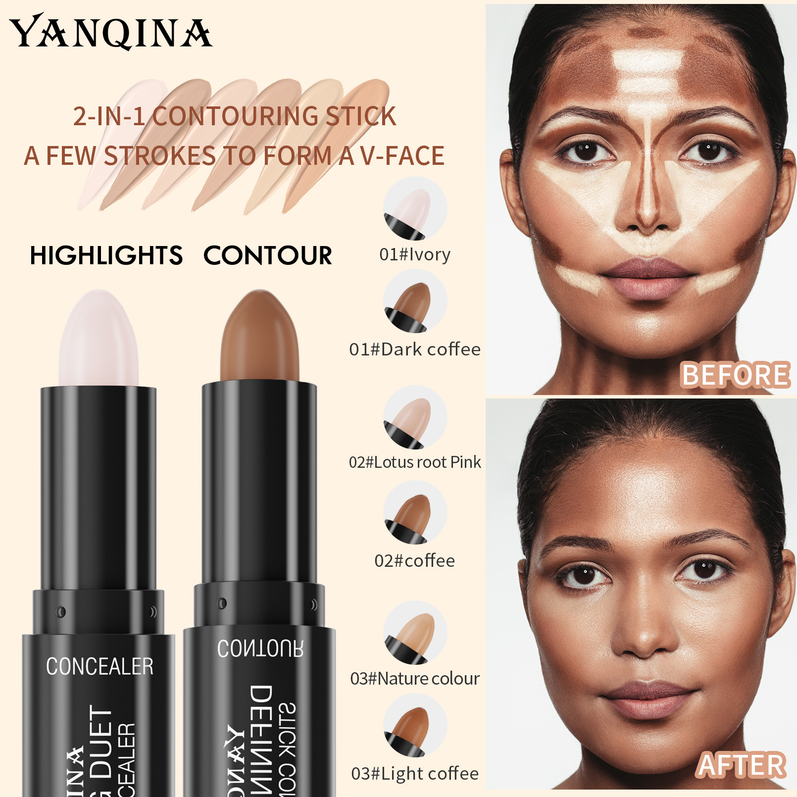 Double Ended Contour Stick Double Ended Highlight Contour Concealer